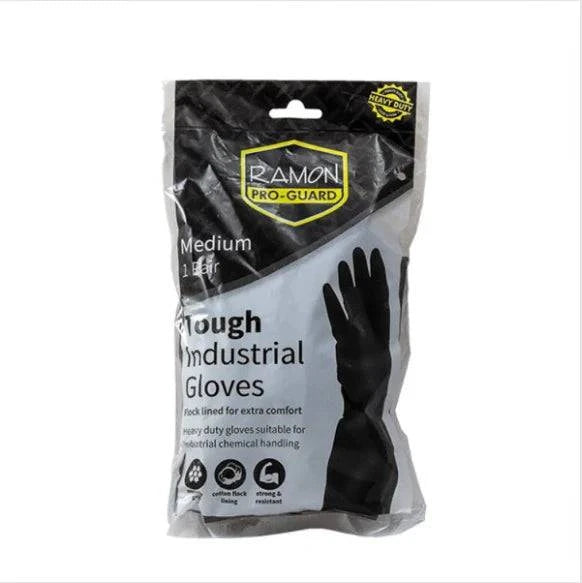 Ramon Pro-Guard Medium Tough Industrial Gloves 1 Pair (Pack of 10 ...